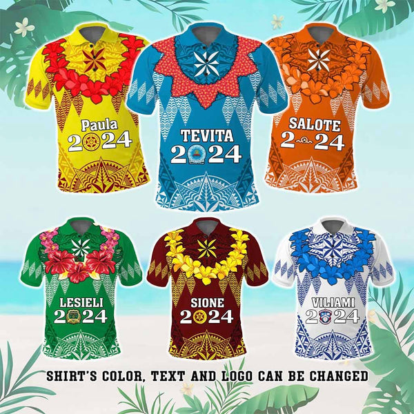 Custom Tonga School Graduation Polo Shirt Tongan Ngatu Pattern With ...