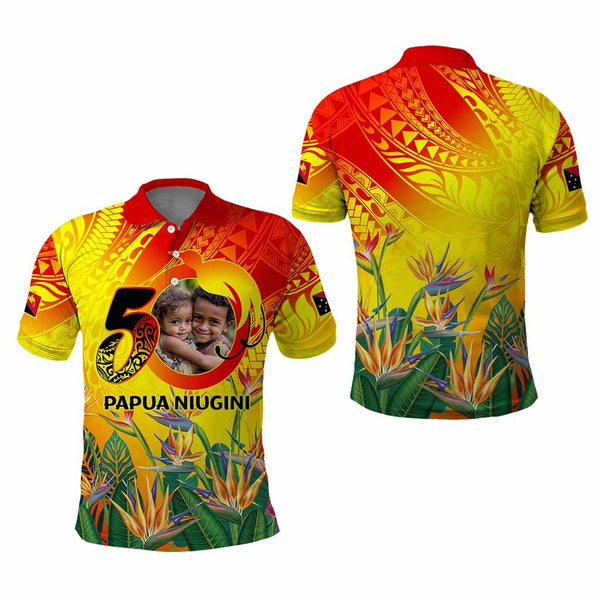 Custom Photo Papua Niugini Hapi 50th Indipendens Polo Shirt Year of PNG ...