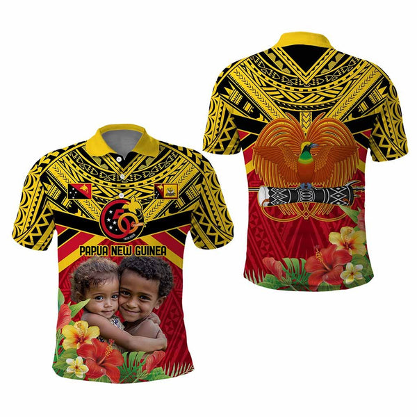 Custom Photo Provinces of Papua New Guinea 50th Years Polo Shirt Hapi ...