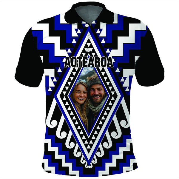 Custom Photo New Zealand Maori Patikitiki Taniko Motifs Polo Shirt CTM14