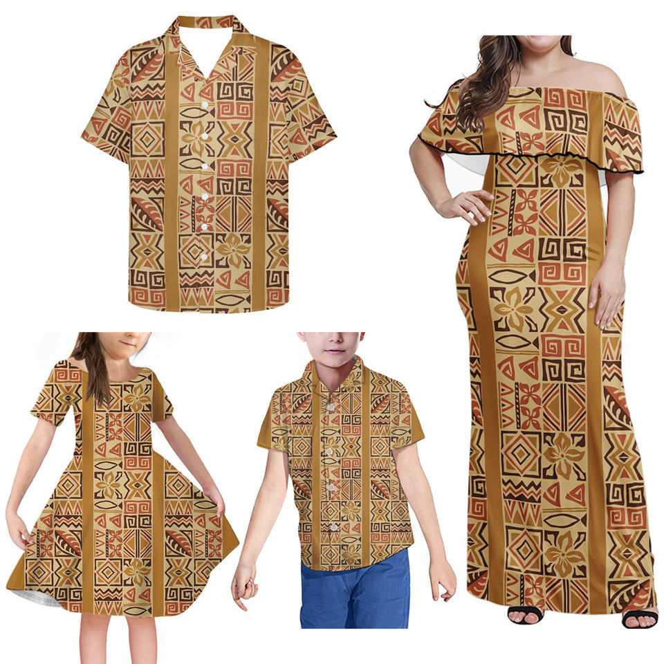 American Samoa Tapa Matching Clothes For Family Polynesian Tribal Off ...