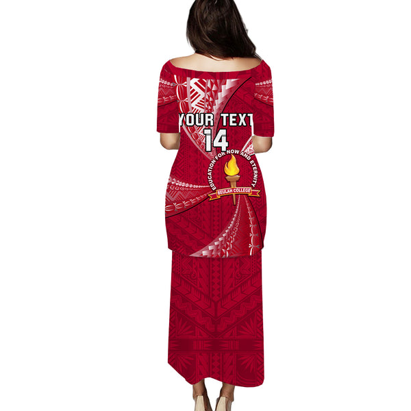Personalised Tonga Beulah College Puletasi Dress Tongan Ngatu Pattern LT14
