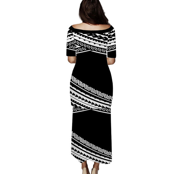 Polynesian Puletasi Dress Simple Black LT6