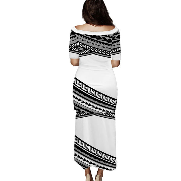 Polynesian Puletasi Dress Simple White LT6
