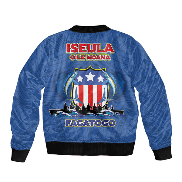 American Samoa Bomber Jacket Iseula o le Moana of Fagatogo Pride Blue ...