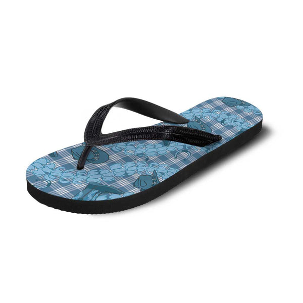 Cyan Palaka Hawaii Cowboy Flip Flops Puakenikeni Lei Paniolo Papale ...