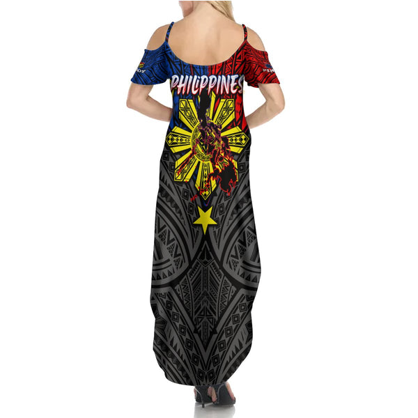 Philippines Half Sleeve Tattoo Summer Maxi Dress Pinoy Filipinos Sun DT02