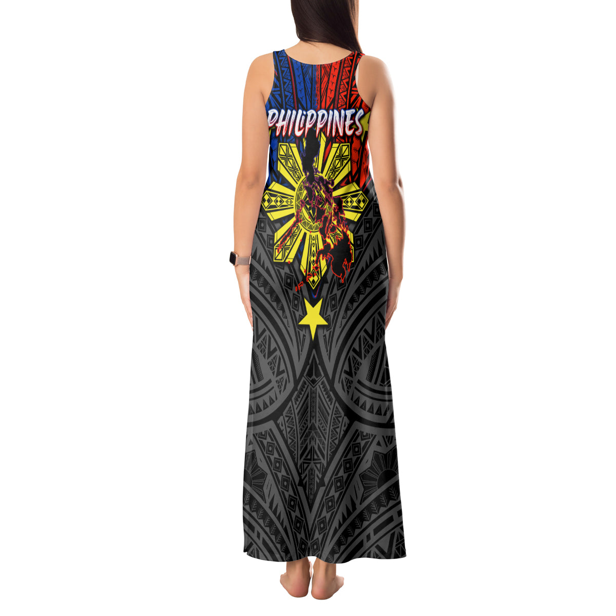 Philippines Half Sleeve Tattoo Tank Maxi Dress Pinoy Filipinos Sun DT02