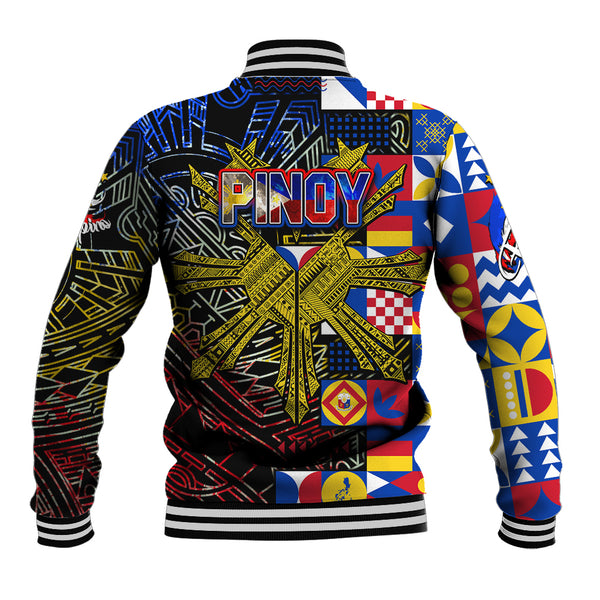 Pinoy Philippines Baseball Jacket Filipino Tattoo Art Style DT02