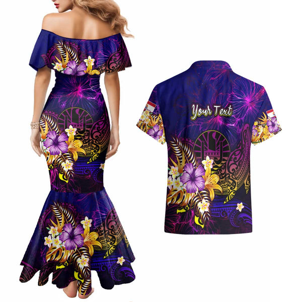 Tahiti French Polynesia Couples Matching Mermaid Dress and Hawaiian ...