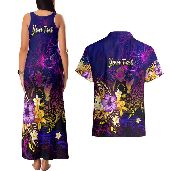 Cook Islands Couples Matching Tank Maxi Dress and Hawaiian Shirt Whale ...