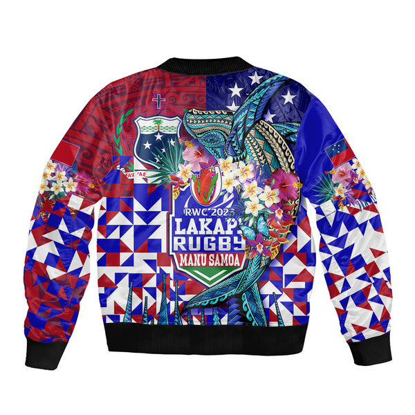 Manu Samoa Rugby 2023 Bomber Jacket Humpback Whale Hexagon Tribal ...