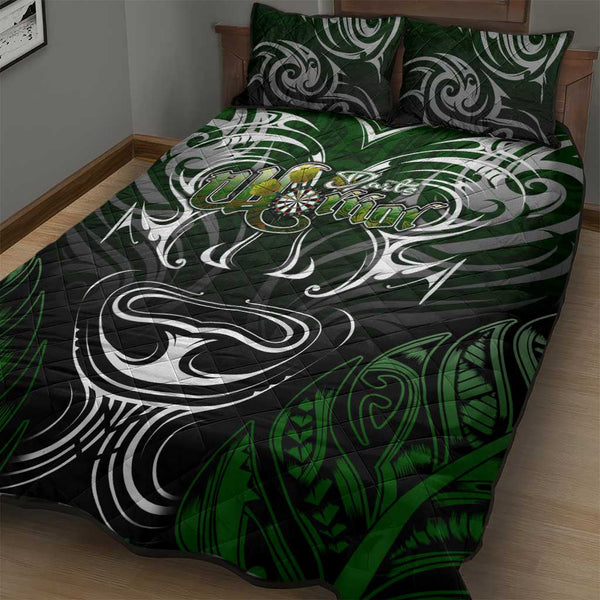 Warriors Maori Darts Quilt Bed Set New Zealand Darts Silver Fern DT02