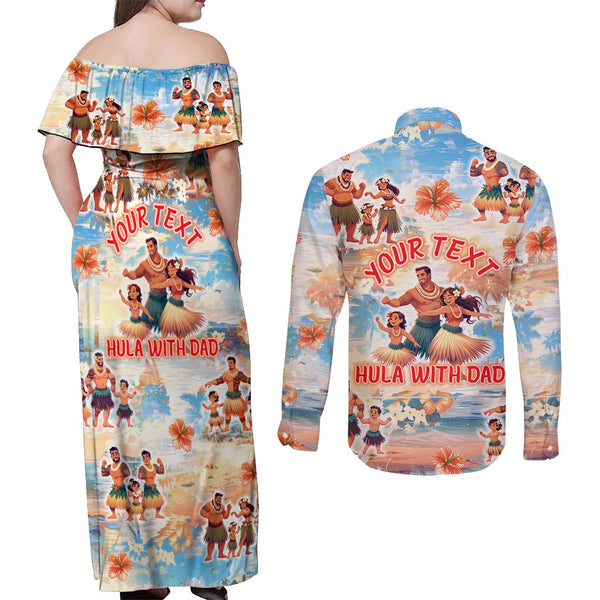 Hawaii Father's Day Couples Matching Off Shoulder Maxi Dress and Long ...