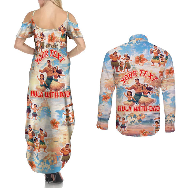 Hawaii Father's Day Couples Matching Summer Maxi Dress and Long Sleeve ...