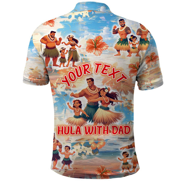 Hawaii Father's Day Polo Shirt Hula With Dad DT02