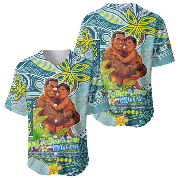 Palau Father's Day Polynesia Baseball Jersey Dad and Son DT02