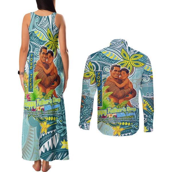 Palau Father's Day Polynesia Couples Matching Tank Maxi Dress and Long ...
