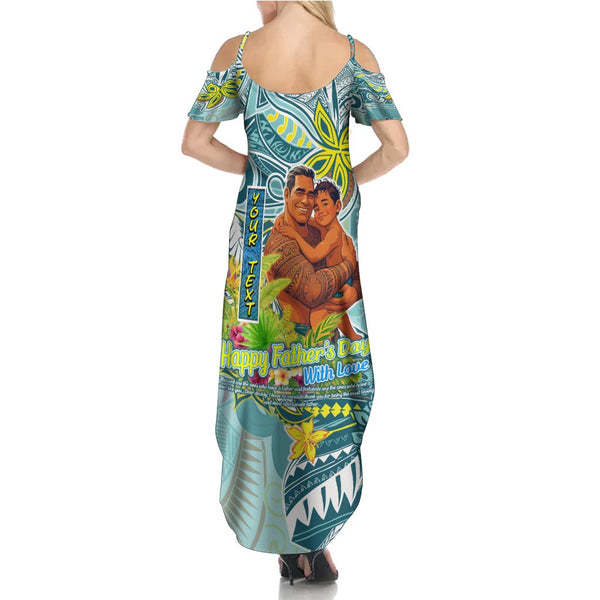 Palau Father's Day Polynesia Summer Maxi Dress Dad and Son DT02