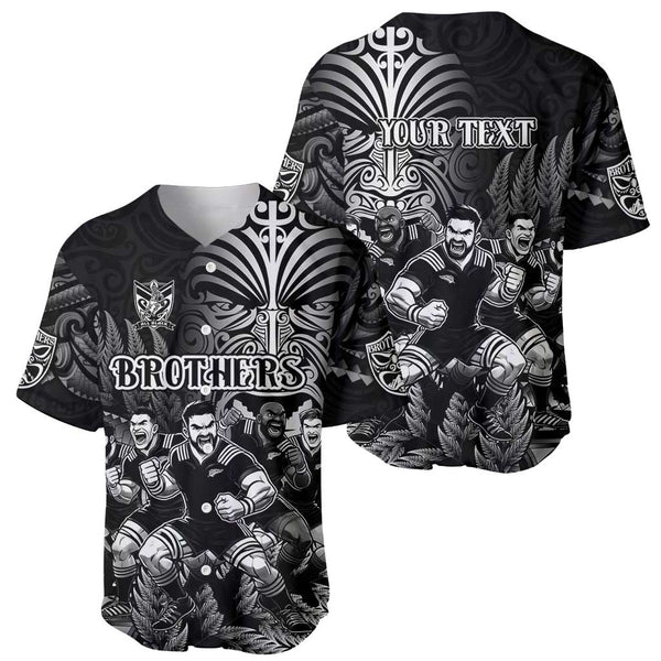 Personalized All Black Brothers Rugby Baseball Jersey New Zealand Maori ...