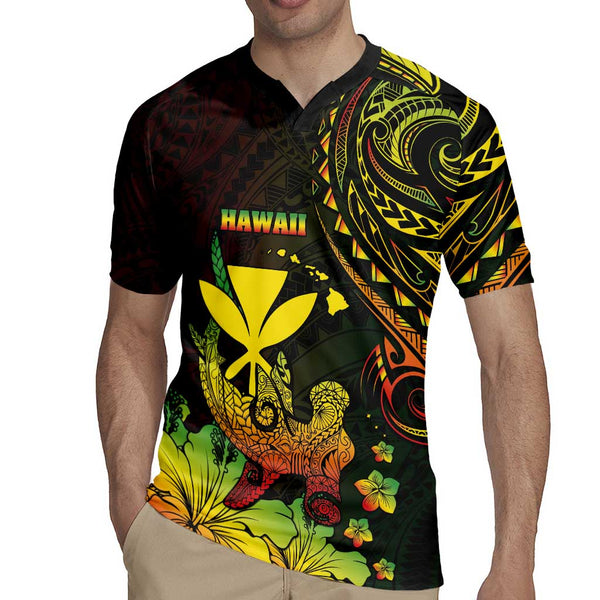Personalised Hawaii Rugby Jersey Kanaka Maoli With Hammerhead Shark DT04