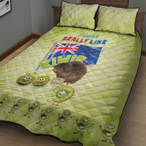 New Zealand Kiwi Quilt Bed Set I Just Really Like Kiwis DT04