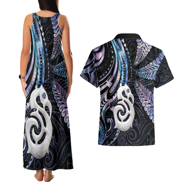 New Zealand Aotearoa Couples Matching Tank Maxi Dress and Hawaiian ...