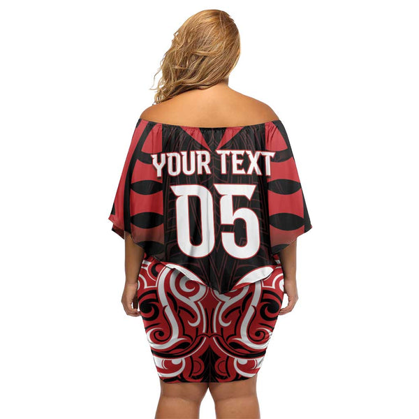 Custom Aotearoa Ngapuhi Off Shoulder Short Dress Maori Pattern New ...