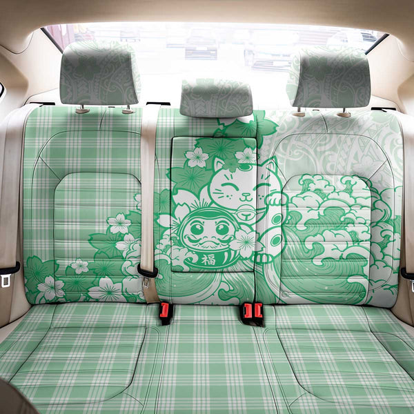 Green Palaka Hawaiian And Japanese Back Car Seat Cover Maneki Neko And ...