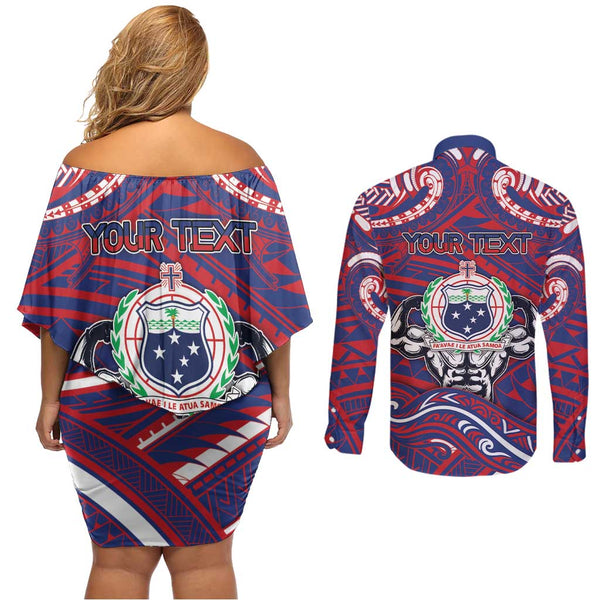 Personalised Samoa Gym Couples Matching Off Shoulder Short Dress and ...