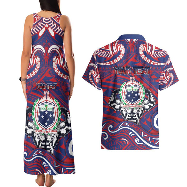 Personalised Samoa Gym Couples Matching Tank Maxi Dress and Hawaiian ...