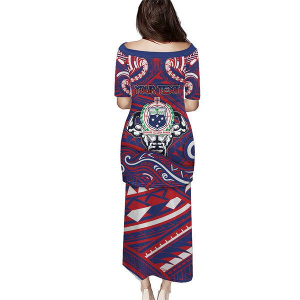 Personalised Samoa Gym Puletasi Muscle Samoan Tribal Waves DT05