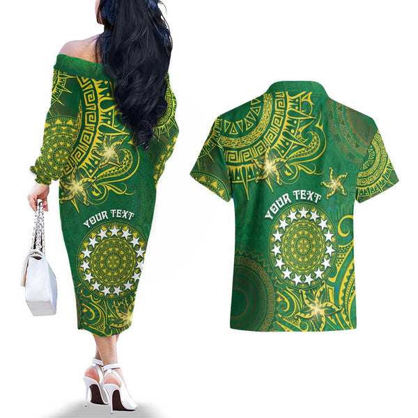 Personalised Cook Islands Couples Matching Off The Shoulder Long Sleeve ...