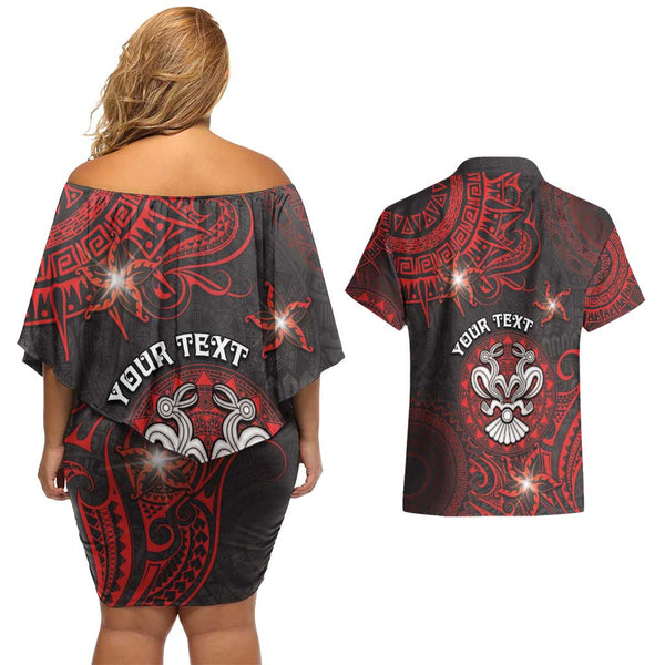 Personalised Easter Island Couples Matching Off Shoulder Short Dress ...