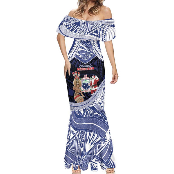 Samoa Christmas Mermaid Dress Samoan Siva Dance With Santa DT05