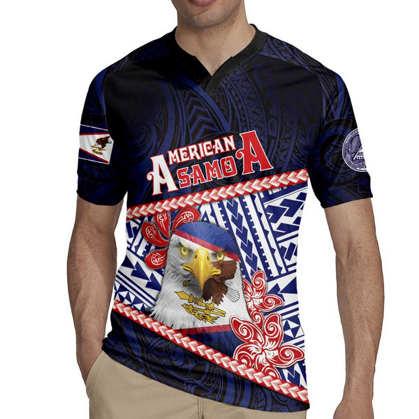 Personalized American Samoa Rugby Jersey Bald Eagle With Polynesian ...