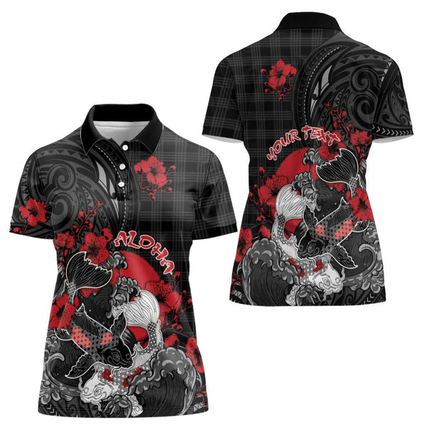 Home / Products / Personalised Hawaiian And Japanese Women Polo Shirt ...