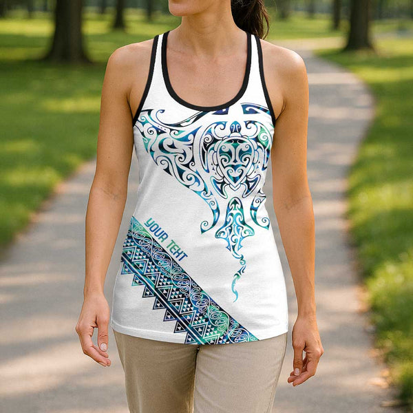 Kahui Whetu Paua Shell Kowhaiwhai Taniko Personalised Hollow Tank Top ...