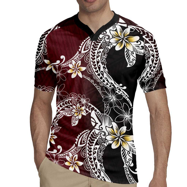 Polynesian Hawaiian Plumeria Tribal Pattern Rugby Jersey Special Wine ...