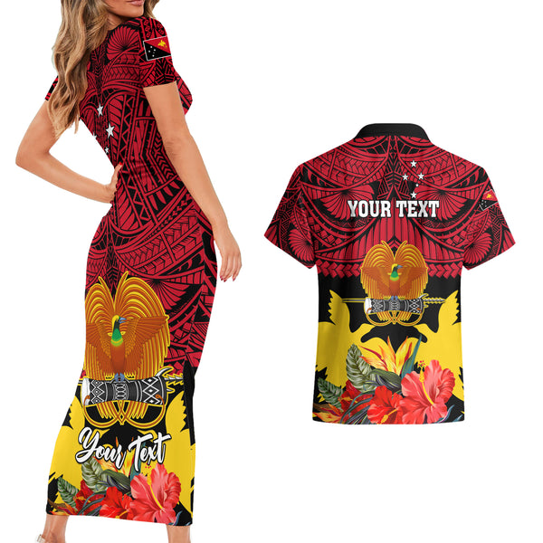 Personalised Papua New Guinea Couples Matching Short Sleeve Bodycon ...