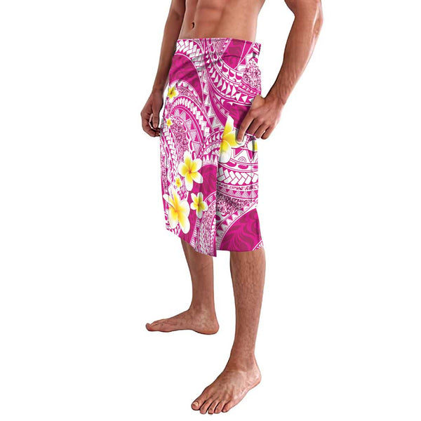 Plumeria Polynesian Pink Glitter Pattern Lavalava LT01