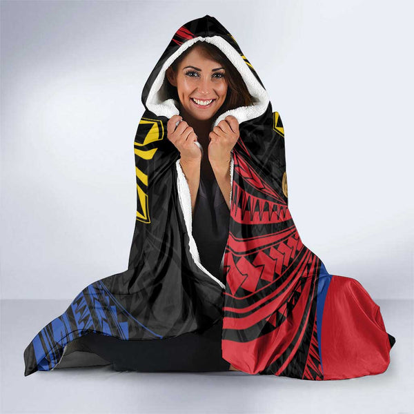 Lapulapu The First Filipino Hero Hooded Blanket Polynesian Pattern LT01