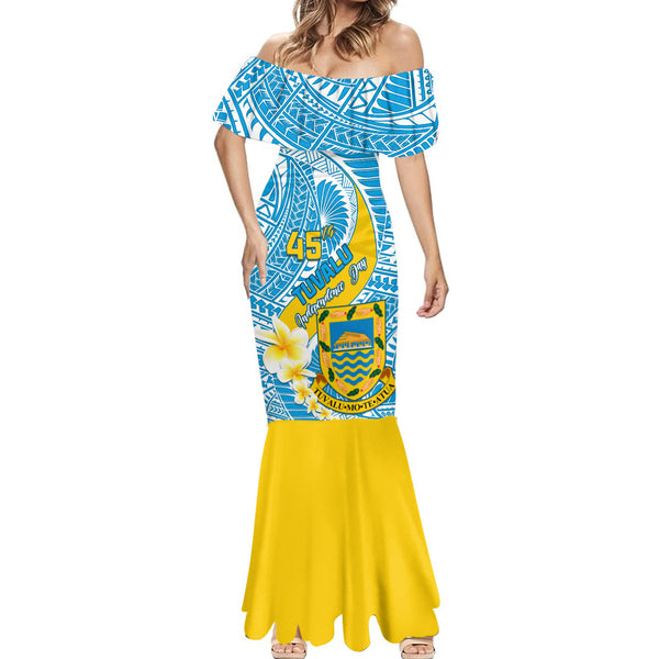 Personalised Tuvalu Independence Day Mermaid Dress Plumeria 45th ...