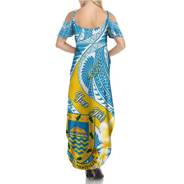 Personalised Tuvalu Independence Day Summer Maxi Dress Plumeria 45th ...