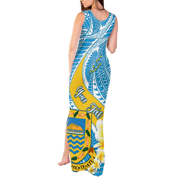 Personalised Tuvalu Independence Day Tank Maxi Dress Plumeria 45th ...