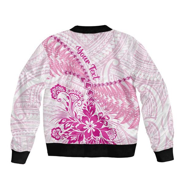 Personalised New Zealand Pink Fern Breast Cancer Bomber Jacket ...