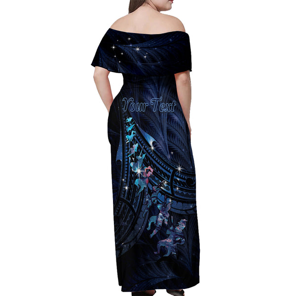 Personalised Matariki Paua Shell New Zealand Off Shoulder Maxi Dress ...
