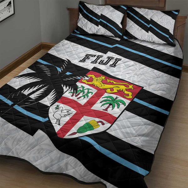 Fiji 2024 Rugby Quilt Bed Set Fijian Tapa Pattern LT01