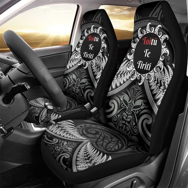 Toitu Te Tiriti Aotearoa Silver Fern Car Seat Cover New Zealand Maori ...