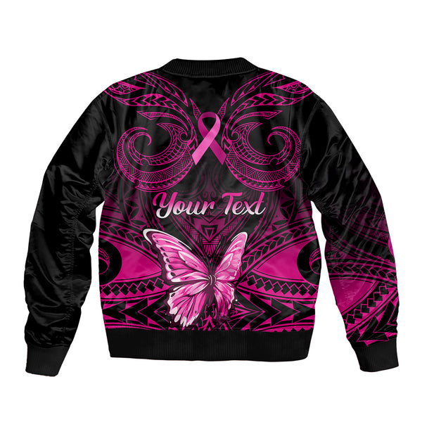 Personalised Pink Out Bomber Jacket Breast Cancer Awareness Polynesian ...